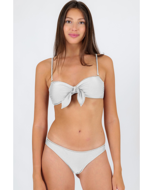 Set Shimmer-White Bandeau-Knot Essential