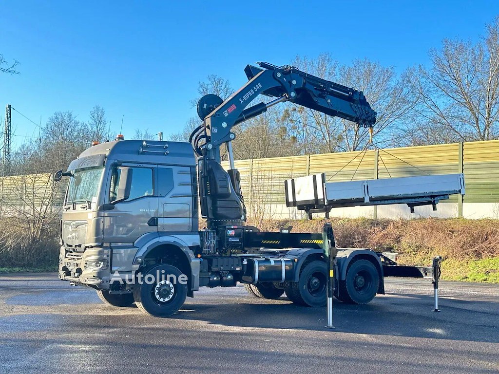 Novi MAN TGS 33.540 MAN TGS 33.540 6x6 Kran HIAB X-HIPRO 548E-8 Seilwind kamion s ravnom platformom