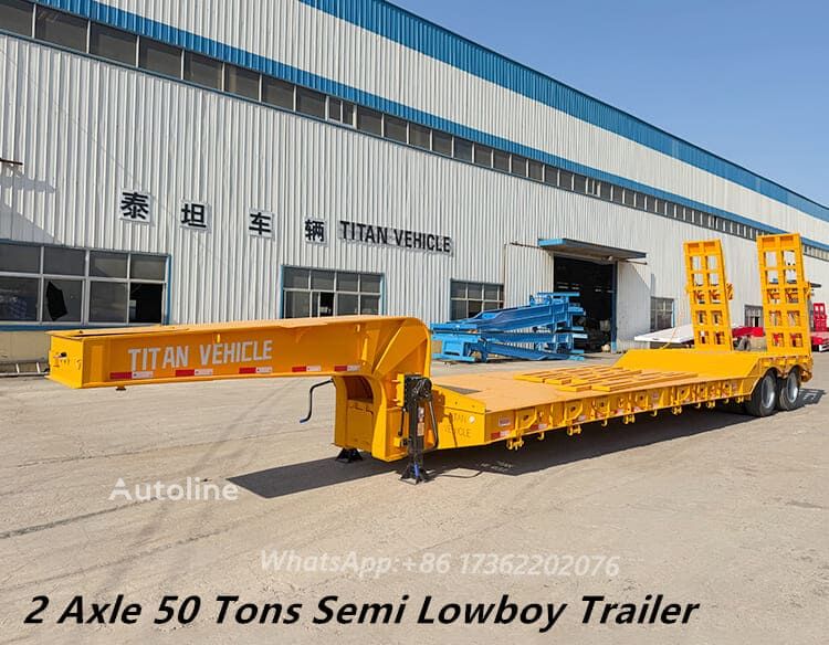 Titan 2 Axle Semi Lowboy Trailer | 40Ton Low Loader For Nigeria poluprikolica sa niskom platformom