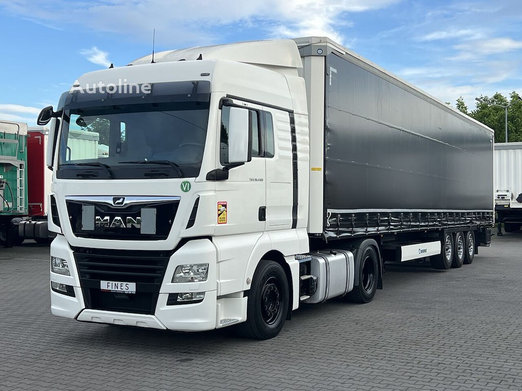MAN TGX 18.460 / XLX / RETARDER / STANDARD + KRONE FIRANKA STANDARD tegljač + poluprikolica sa kliznom ceradom