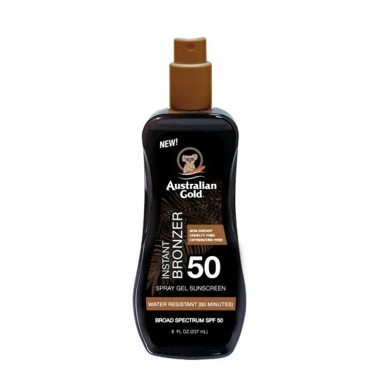 Australian Gold SPF 50 Spray gel with bronzer 237ml