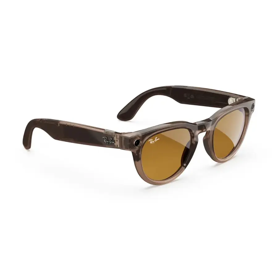 RAY-BAN META - HEADLINER GLASSES WITH META AI, AUDIO, PHOTO, VIDEO COMPATIBILITY - TRANSITIONS YELLOW LENSES - WARM STONE