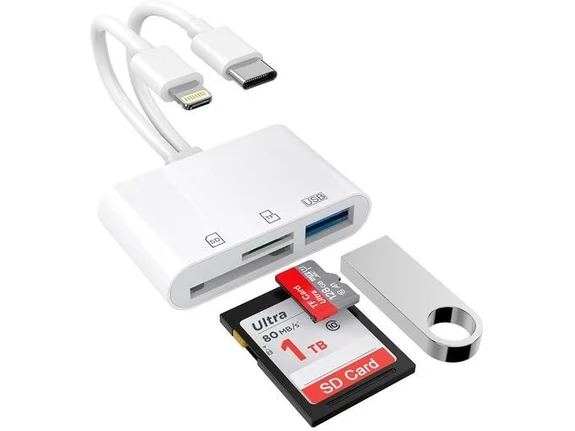 Adapter Lightning, Type-C na SD card citac