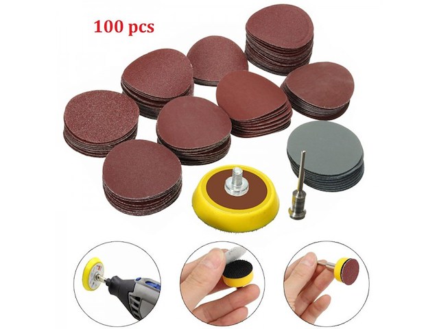100 kom šmirgli sa čičkom (25mm) + Nosač – NOVO!
