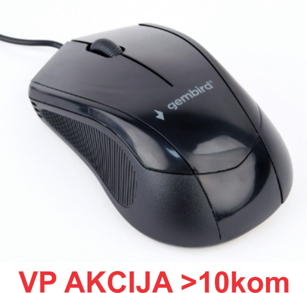 MUS-3B-02 Gembird Opticki mis 1000Dpi 3-button black 105mm USB
