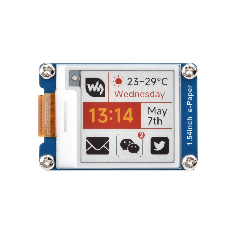 1.54 inča e-Paper ekran (G), 200×200, Red/Yellow/Black/White, SPI