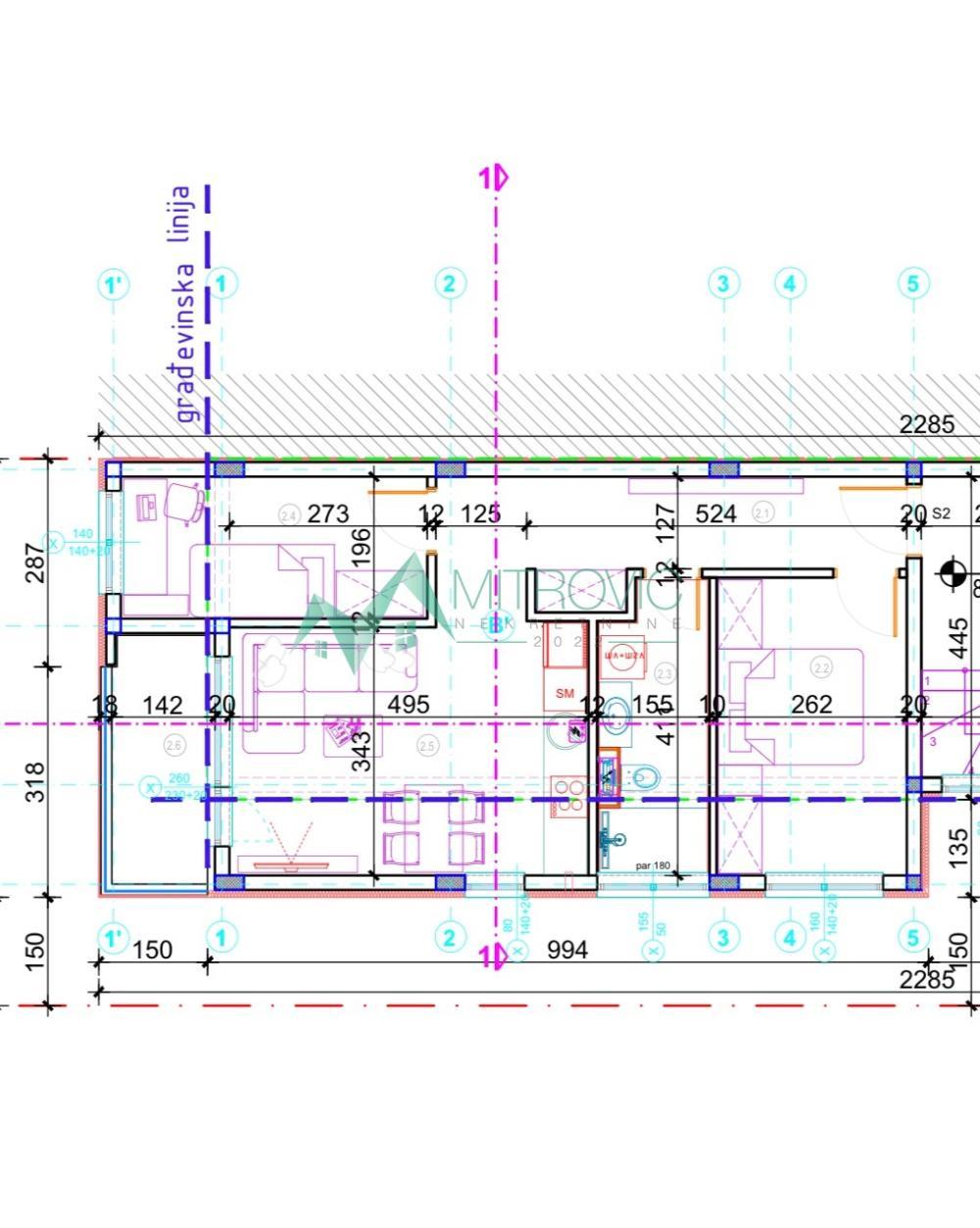 Dvoiposoban stan na prodaju, 54m2, 120.335€
