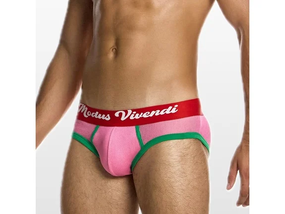 Modus Vivendi slip gaće sa crvenim pojasom muške roze - M
