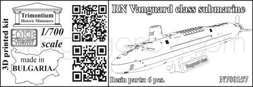 NEW! OKB Grigorov N700157 Royal Navy Vanguard Class Submarine (3D-Printed)