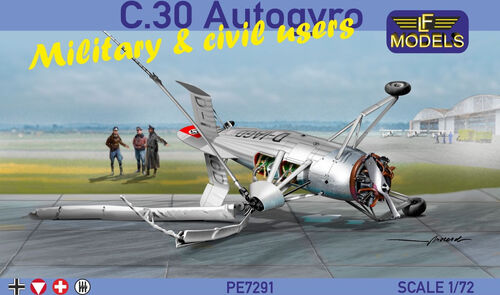 LF Models PE7291 C.30 Autogyro Military & Civil Users - Complete Plastic Kit with 4 Decal Options