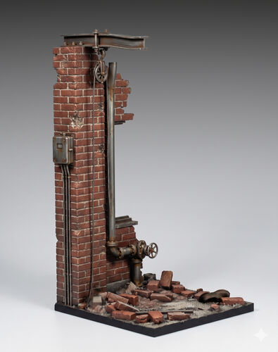 NEW! Royal Model di R. Reale 1166 Factory Wall Ruin Base (3D-Printed)