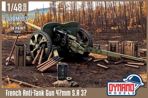 NEW! Dynamo-Models 48DM003 French Anti-Tank Gun 47 mm S.A 37