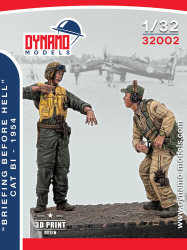 NEW! Dynamo-Models 32002 Briefing befor Hell - Cat Bi 1954 (2 Figures / 3D-Printed)