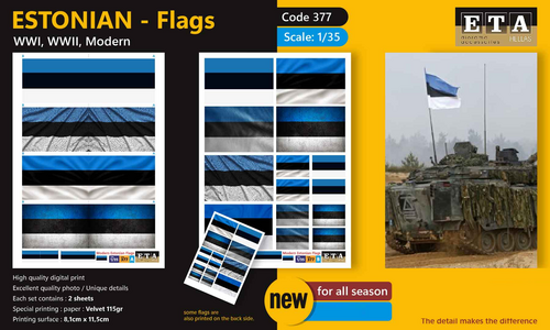 NEW! ETA DIORAMA ACCESSORIES 377 Estonian - Flags