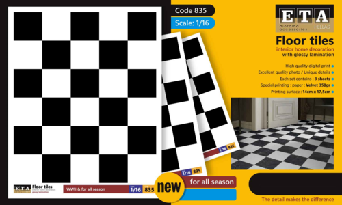 NEW! ETA DIORAMA ACCESSORIES 835 Floor Tiles with Gloss Lamination