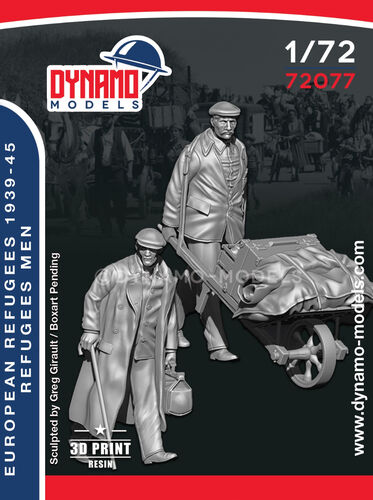 NEW! Dynamo-Models 72077 Civilians - Refugees Men (2 Figures / 3D-Printed)