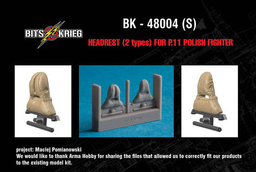 Bitskrieg 48004S PZL P.11C - Headrest / 2 Types (for Arma Hobby Kits)