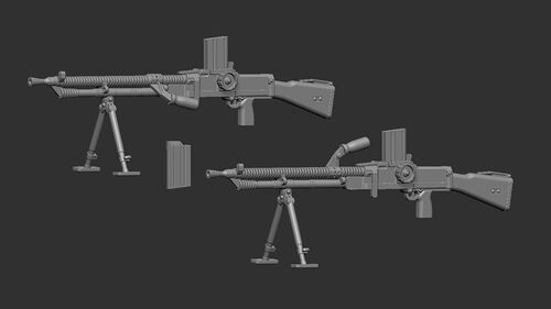 Firma49 A111-72 ZB vz. 26 Light Machine Gun with Deployed Bipod