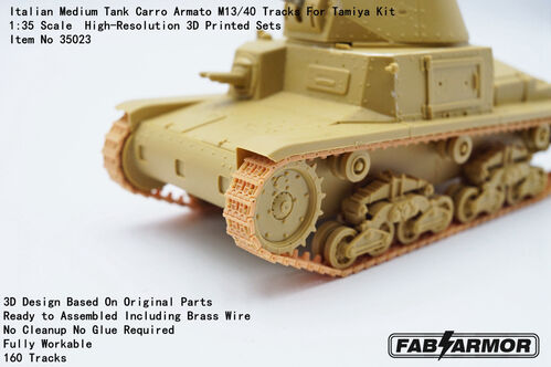 Fab Scale Fa35023 Italian Medium Tank Carro Armato M13/40 - Tracks Set (for Tamiya Kits)