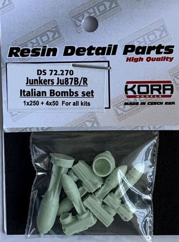 NEW! Kora Models DS72270 Junkers Ju-87 B/R Picchiatello - Italian Bombs Set (1x250kg and 4x50kg / for All Kits)