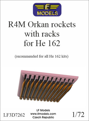 NEW! LF Models 3D7262 Heinkel He-162 - R4M Orkan Rockets with Racks (3D-Pritned)