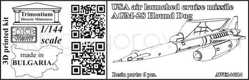 NEW! OKB Grigorov AWE144014 USA Air Launched Cruise Missile AGM-28 Hound Dog (2 pcs / 3D-Printed)