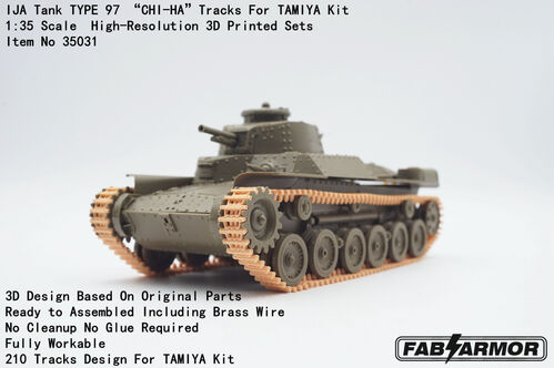 NEW! Fab Scale Fa35033 IJA Tank Type 97 Chi-Ha - Tracks Set (for Tamiya Kits / 3D-Printed)