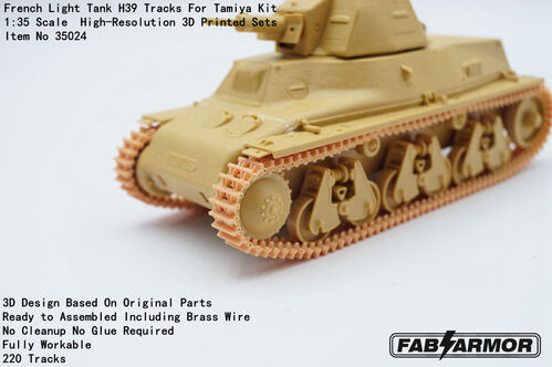 NEW! Fab Scale Fa35024 French Light Tank Hotchkiss H39 - Tracks Set (for Tamiya Kits / 3D-Printed)