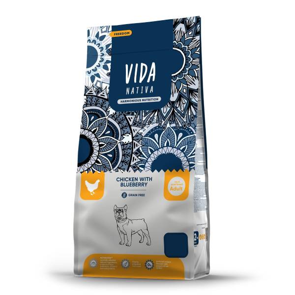 Vida Nativa Mini dog – Adult, pile/borovnica, 2kg