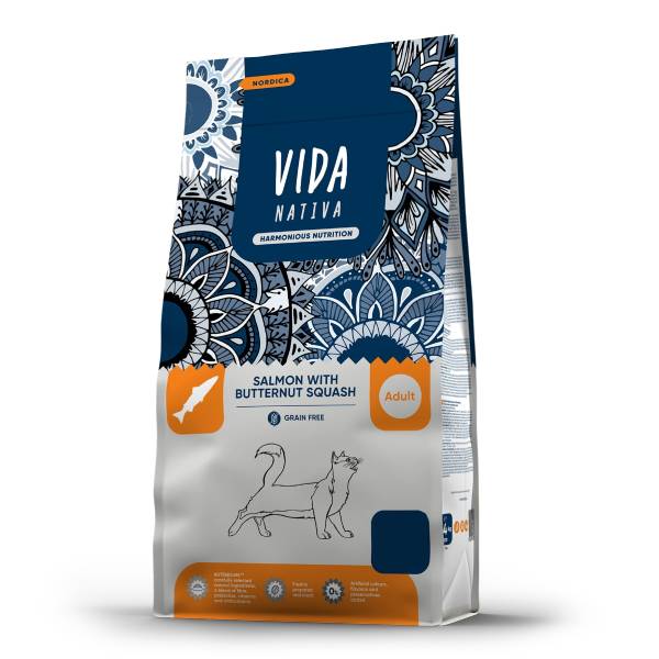 Vida Nativa – Adult Cat, losos/bundeva, 1kg na razmeru