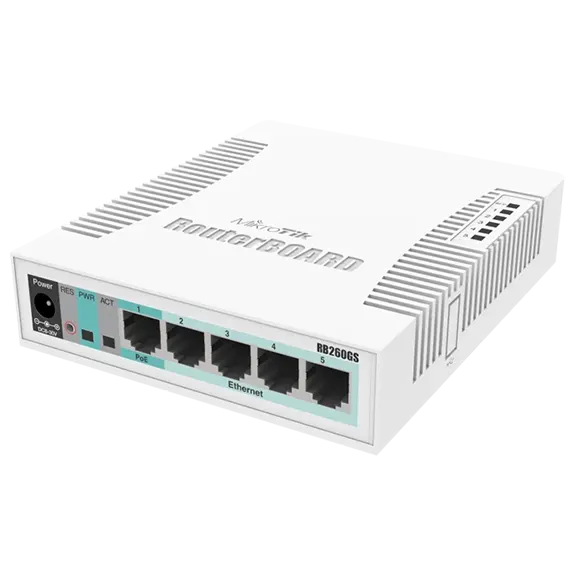 MikroTik Desktop Switch CSS106-5G-1S 5x RJ-45, 1x SFP, PoE PD