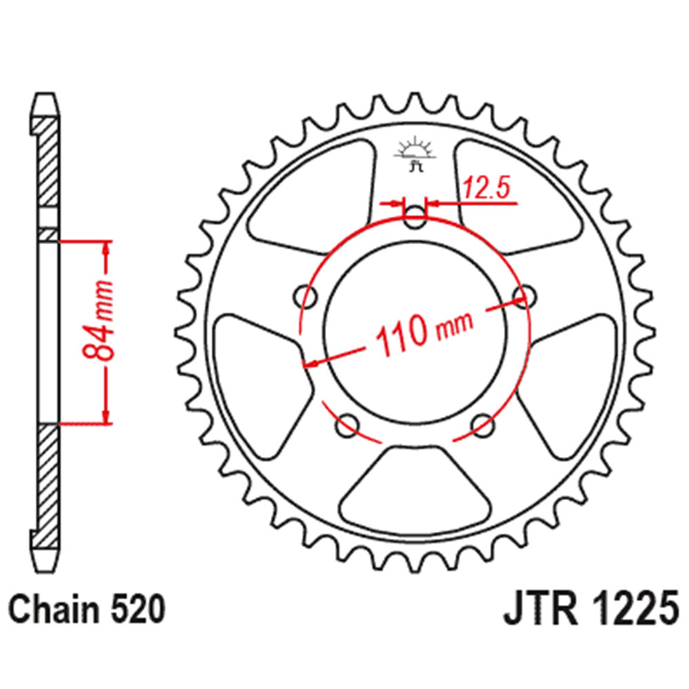 Zadnji lančanik JT JTR1225-40 (520) 40 zuba