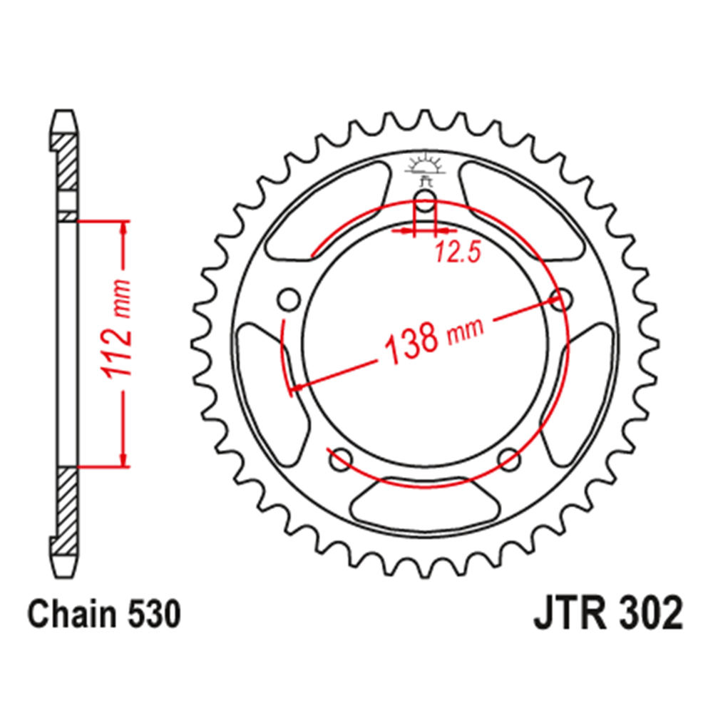 Zadnji lančanik JT JTR302-41 (530) 41 zub