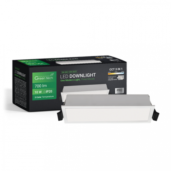 LED SPOT UGR 10W 3CCT PRAVOUGLI GREEN TECH