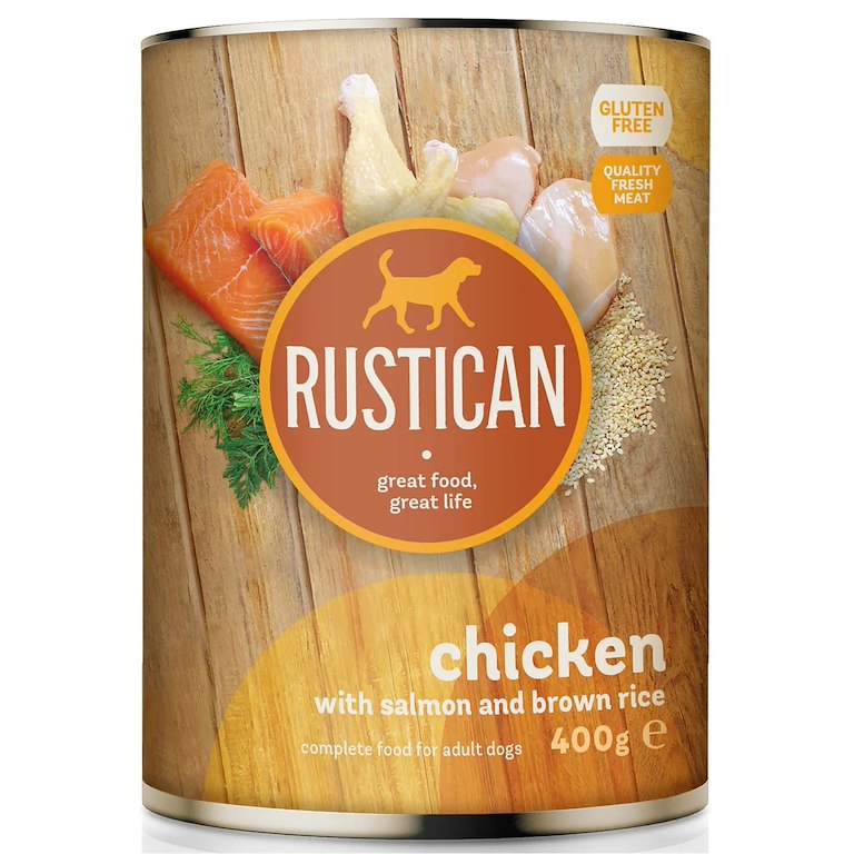 RUSTICAN Piletina s lososom i integralnim pirinčem, bez glutena