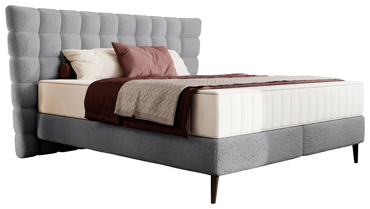 BOXSPRING KREVET 180/200 cm bež-siva