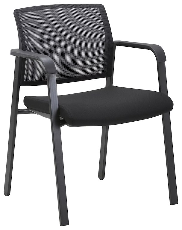 STOLICA ZA POSETIOCE crna metal, plastika, tekstil