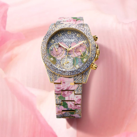GUESS GW1039L1 ženski sat Garden Blue Floral Print Multi-Function Dial 38mm Limited