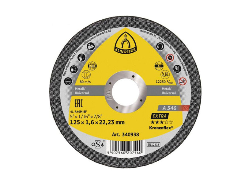 REZNA PLOCA O125X1,6X22,23 ZA INOX