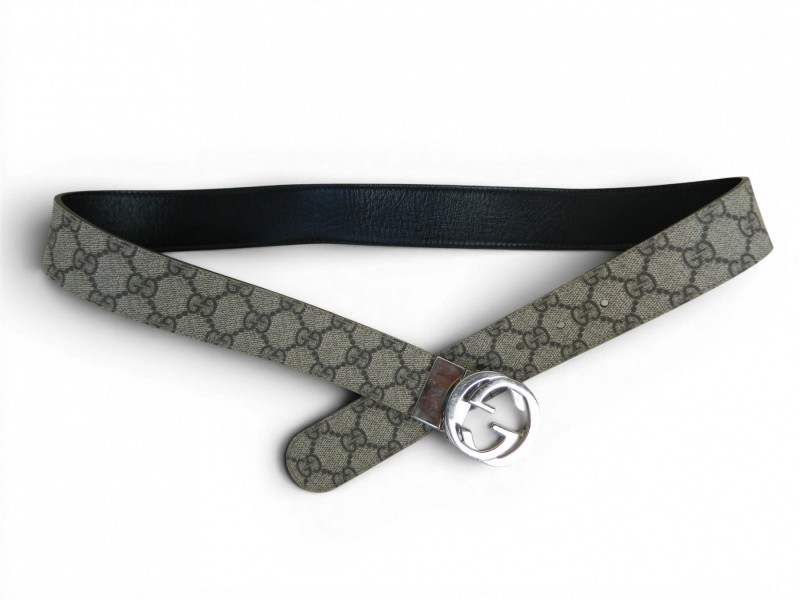 Gucci GG Supreme reversible kaiš srebrna kopča 85
