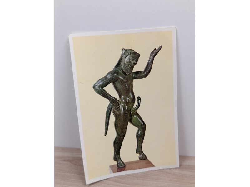 Grčka muzejska razglednica – Satyr (Satir), Atina
