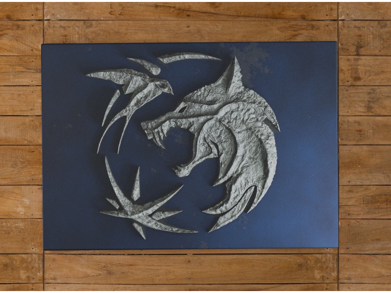 WITCHER LOGO - 3D Autorski Rad - Na Platnu 30x20