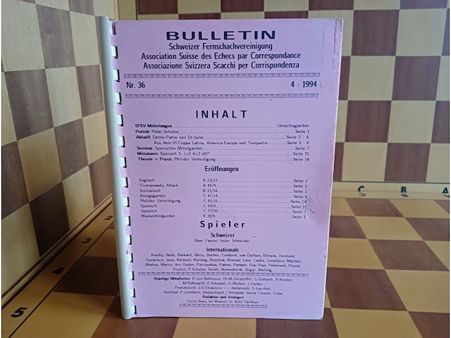 Bulletin Schweizer Fernschachvereinigung 1994 (sah)