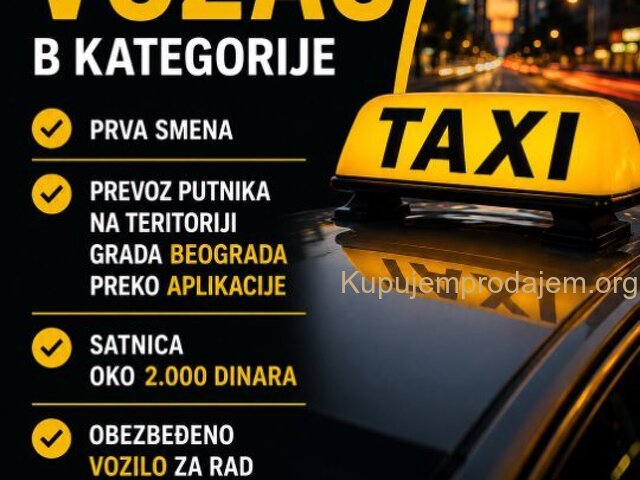 Potreban taxi vozač