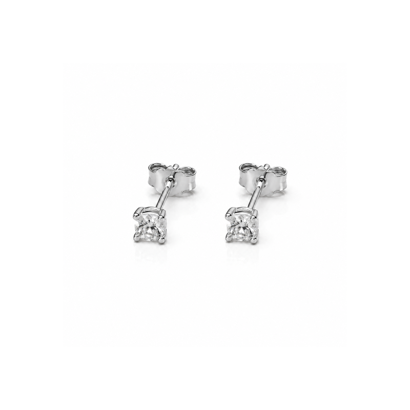 LUNA SPARK WHITE GOLD EARRINGS WITH ZIRCONS