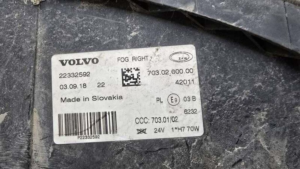 MAGLENKA VOLVO FH-12 PD | Volvo FH-12 maglenka desna Volvo 22332592