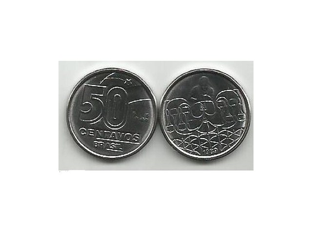 Brazil Brasil 50 centavos 1989. KM#614 UNC