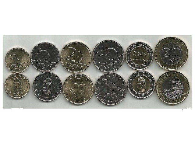 MAĐARSKA 2020. Kompletan set kovanica UNC