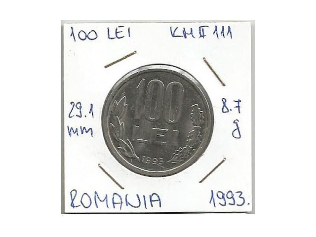 b2 Romania 100 lei 1993. KM#111