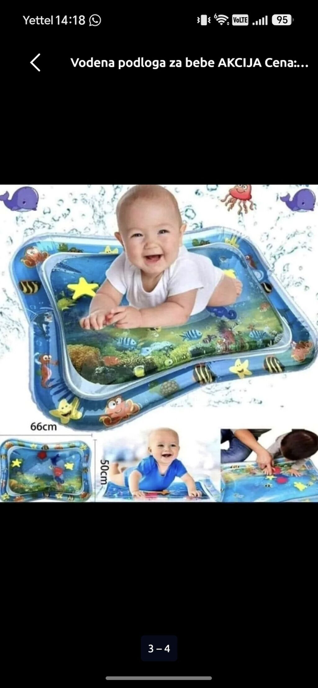 Vodena podloga za bebe – interaktivna “tummy time” prostirka -